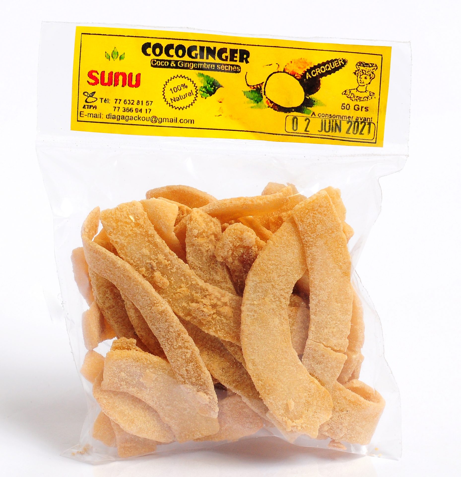 Sunu coco - gout gingembre 50g - Plateforme «E-KOMKOM»