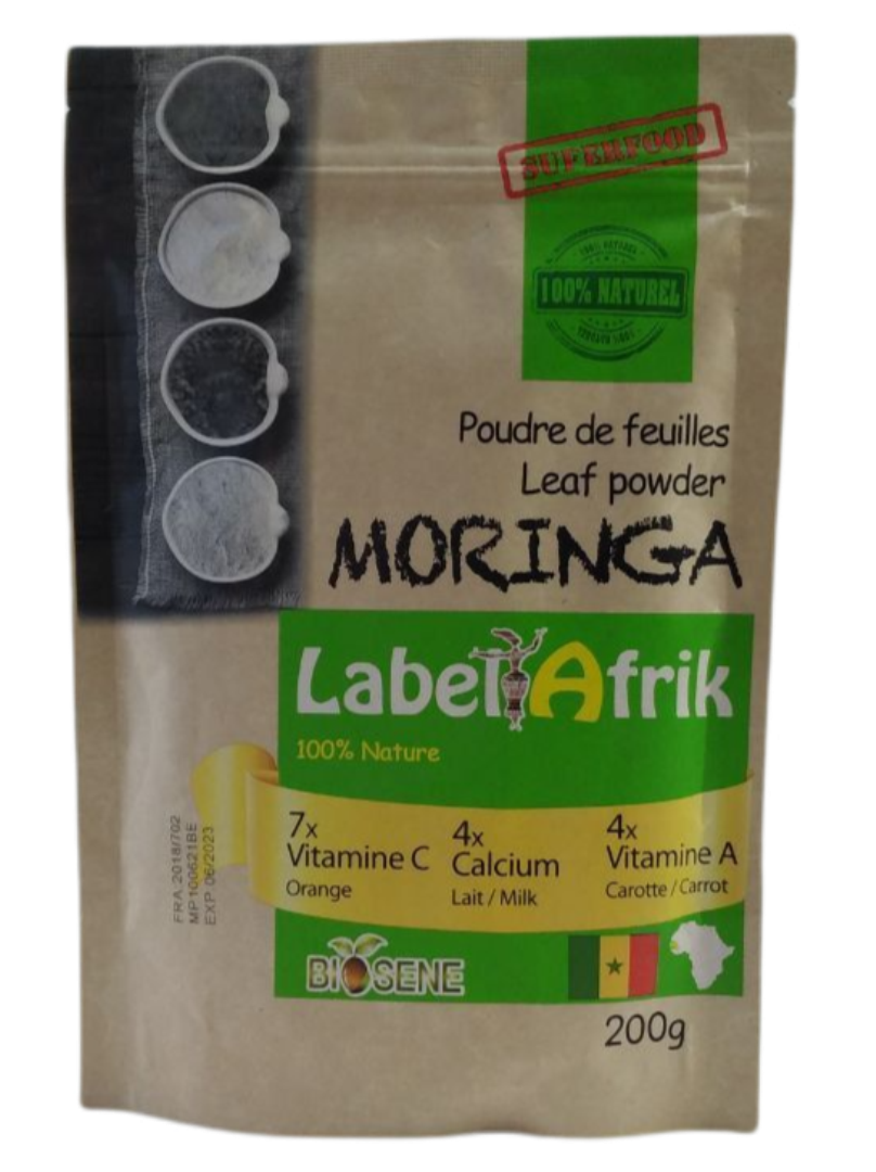 MORINGA POUDRE -LABELAFRIK- SACHET 200g - Plateforme «E-KOMKOM»